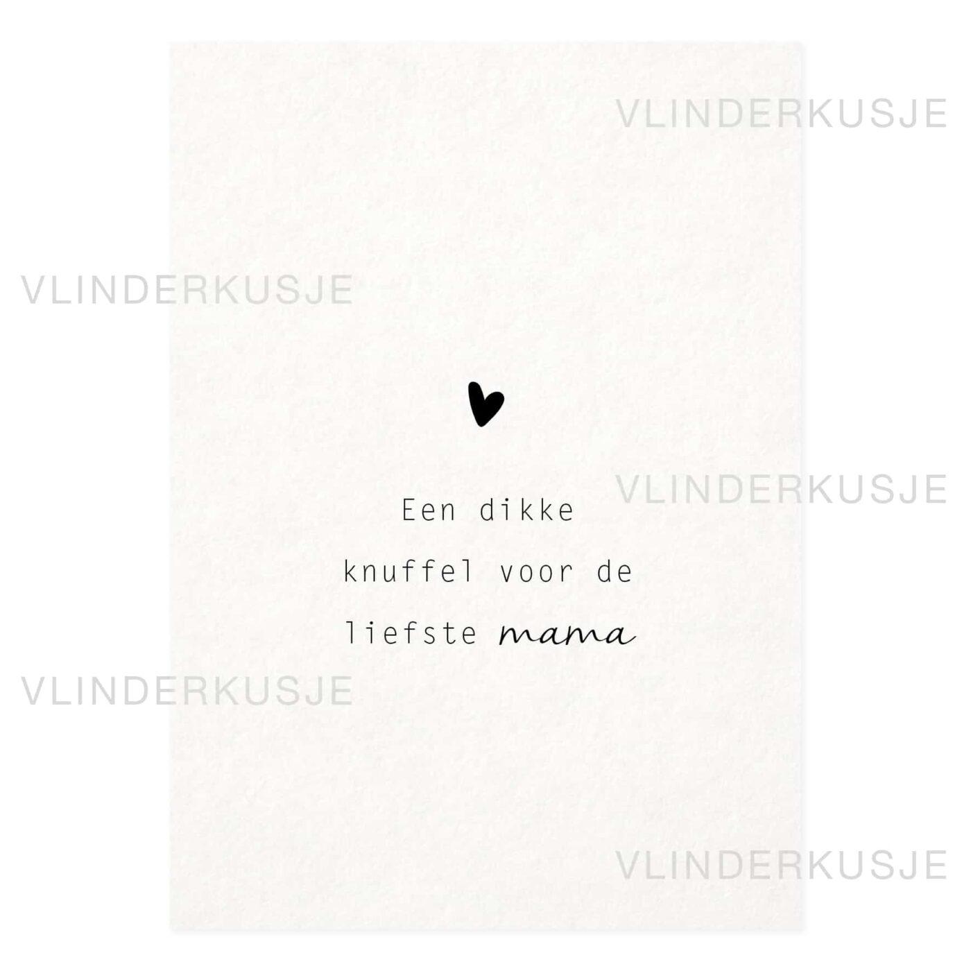 Ansichtkaart 'Knuffel voor de liefste mama' - Vlinderkusje