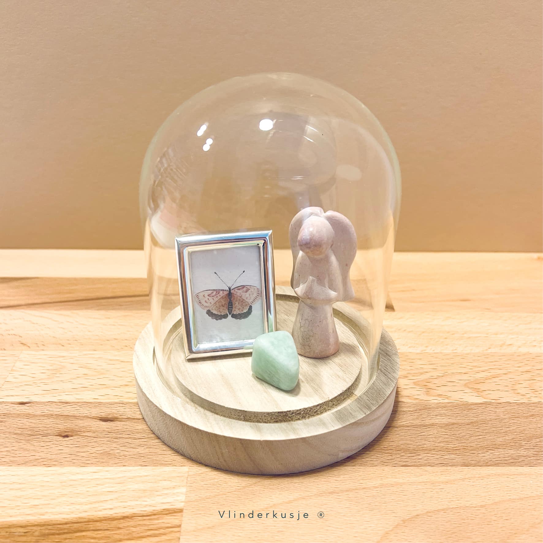 Mini fotolijstje van 4x5 cm / verzilverd / 2-luik - Vlinderkusje