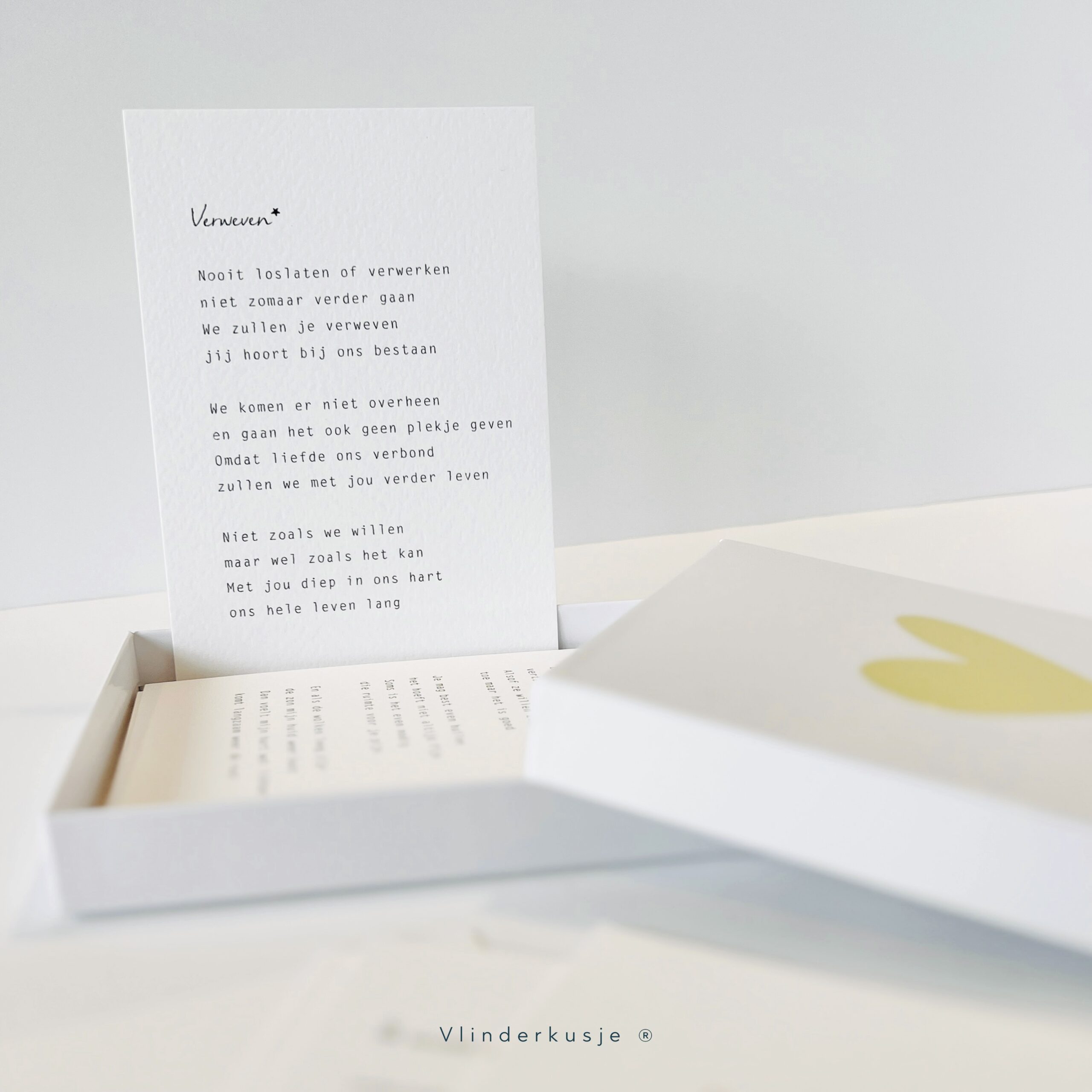 Set van 20 gedichtenkaarten 'Ik verweef je' / in geschenkdoos ...